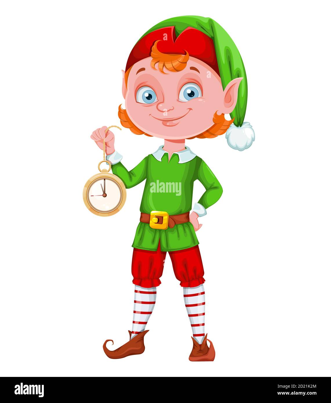 Cute Christmas elf. Merry Christmas and Happy New Year. Vector ...