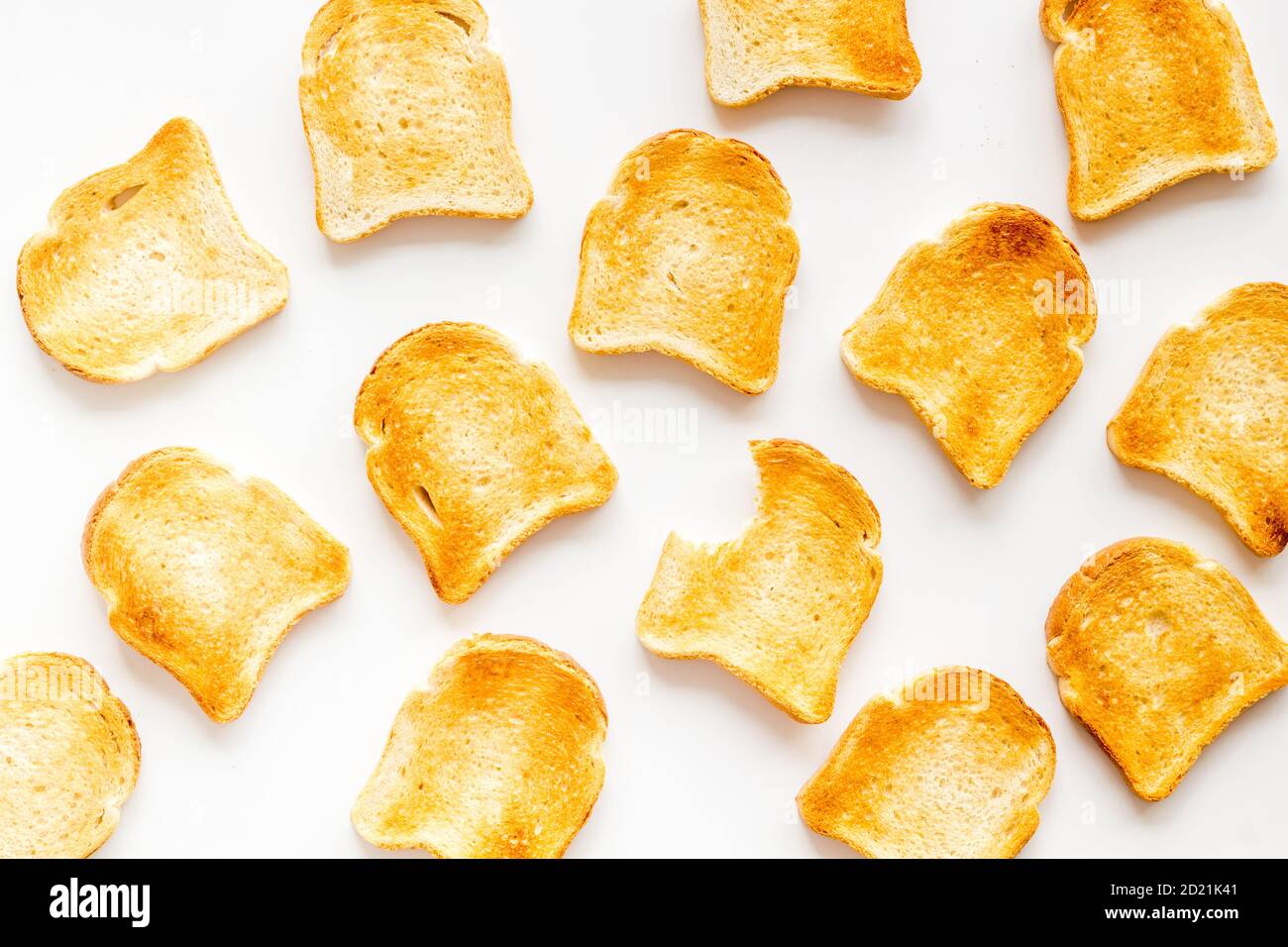Pattern of toast bread slices. Layout of food, overhead view Stock ...