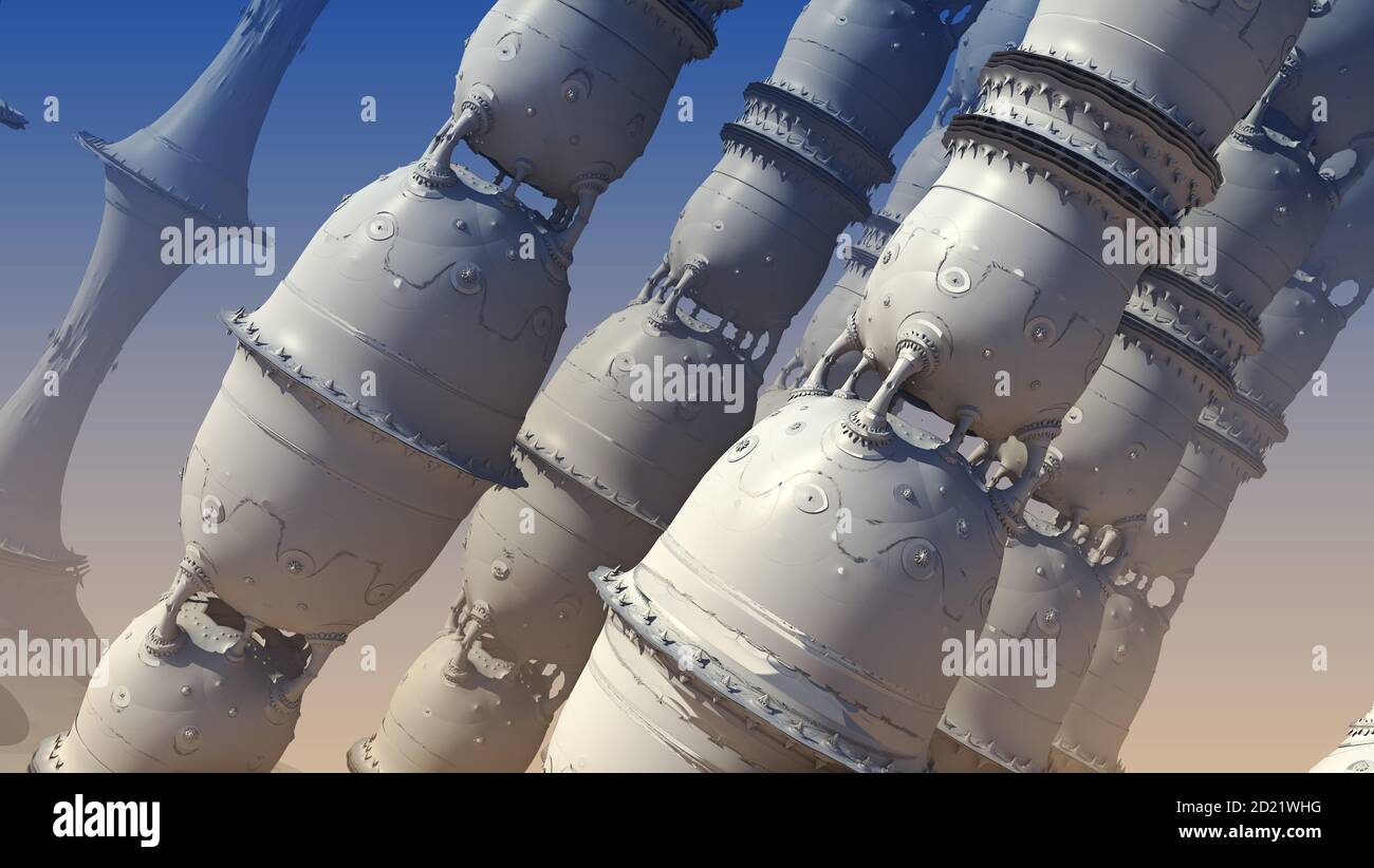 Abstract background, fantastic 3D structures, fictional sci fi ...