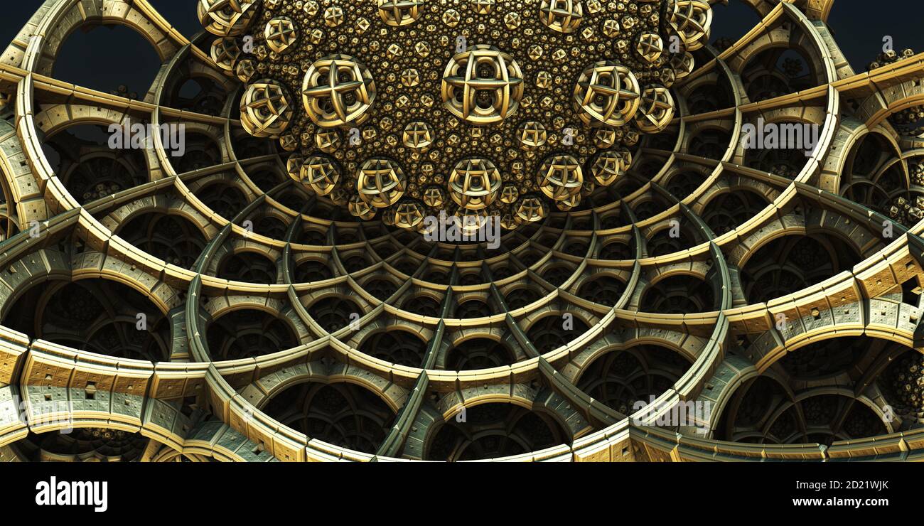 Abstract background 3D, fantastic structures and shapes, fictional sci ...