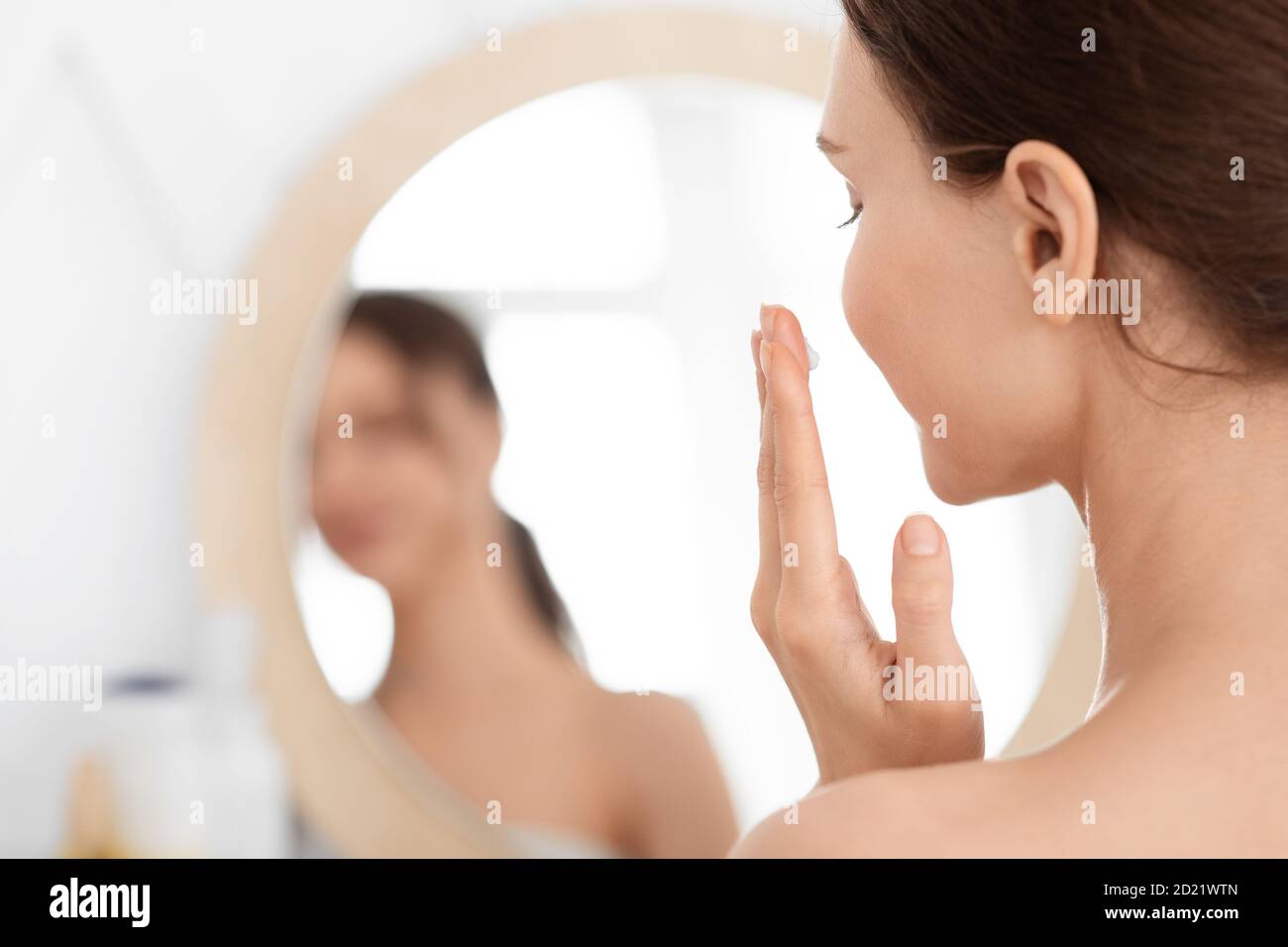 Woman after shower using hi-res stock photography and images - Alamy