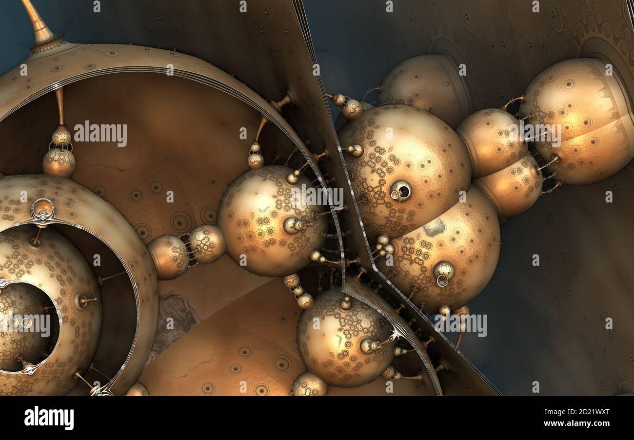 Abstract background, fantastic 3D gold structures Stock Photo - Alamy