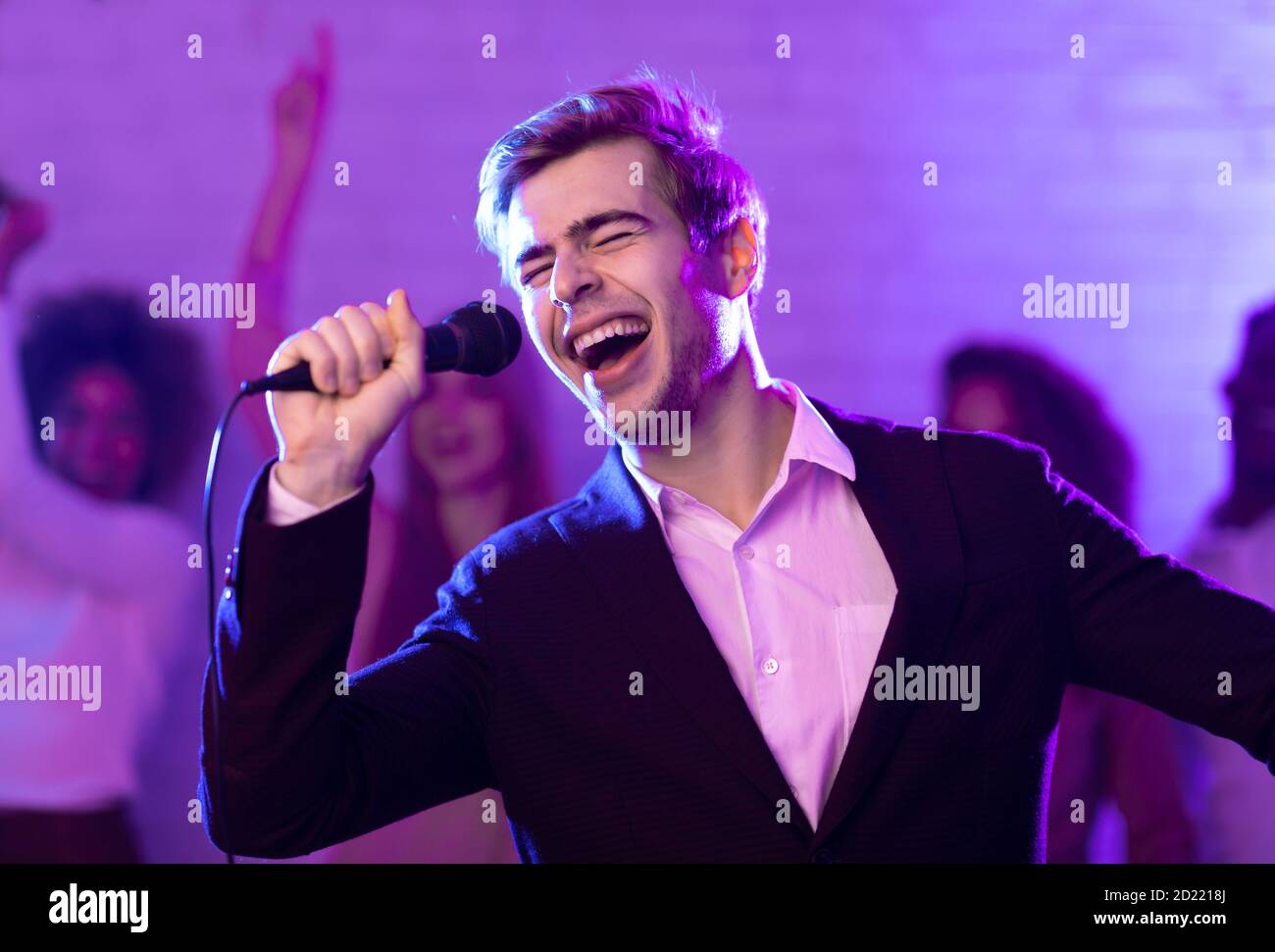 Microphone Stage Talent Man Male High Resolution Stock Photography and ...