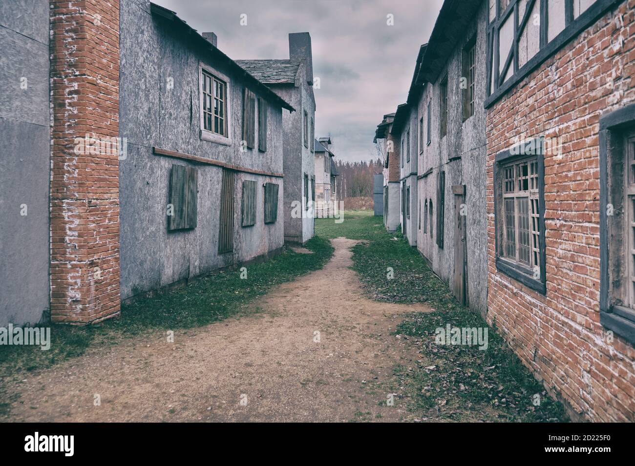 Urban autumn landscape of houses of an ancient European city of the ...
