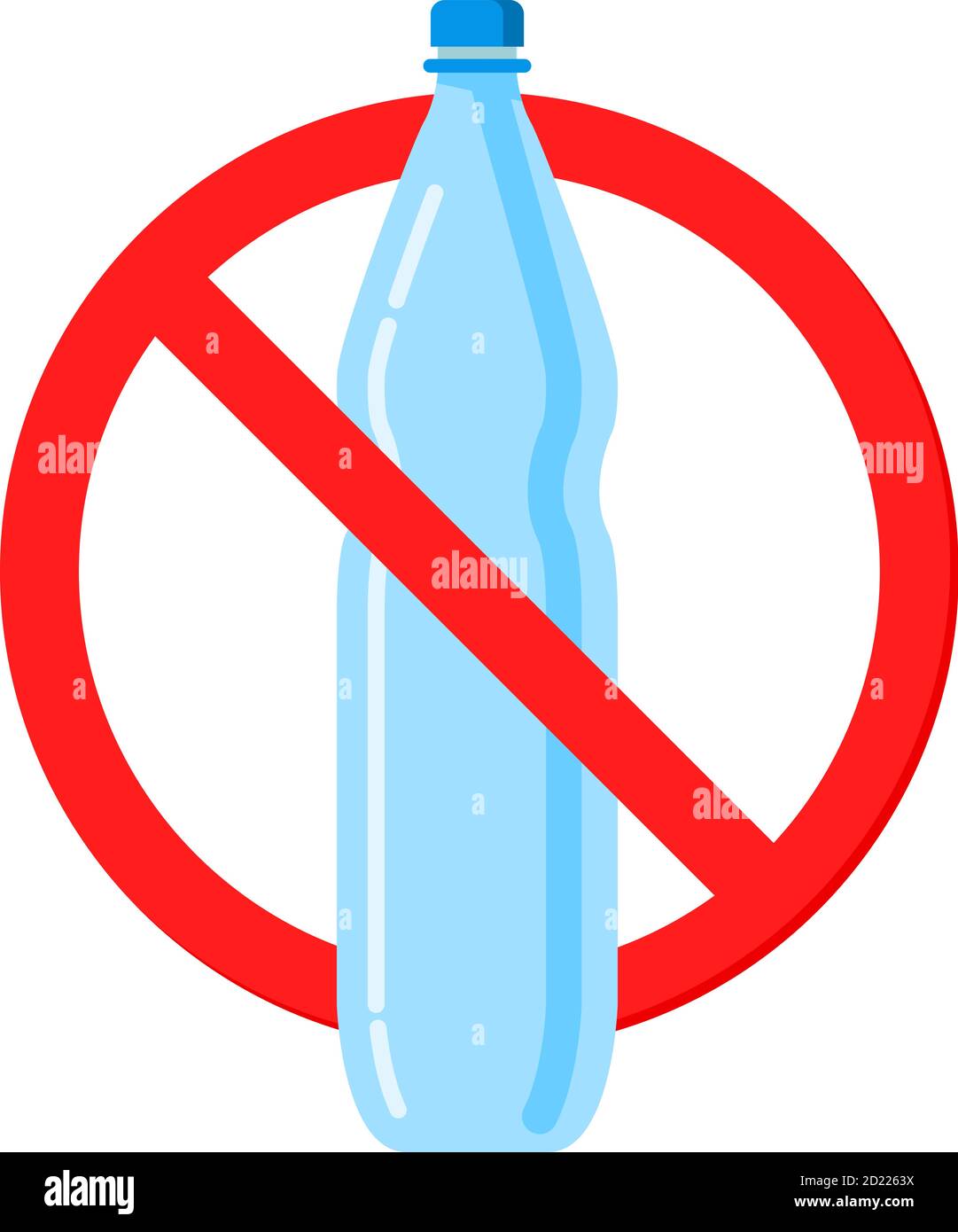 Plastic bottle ban icon.No littering warning sign Stock Vector Image ...