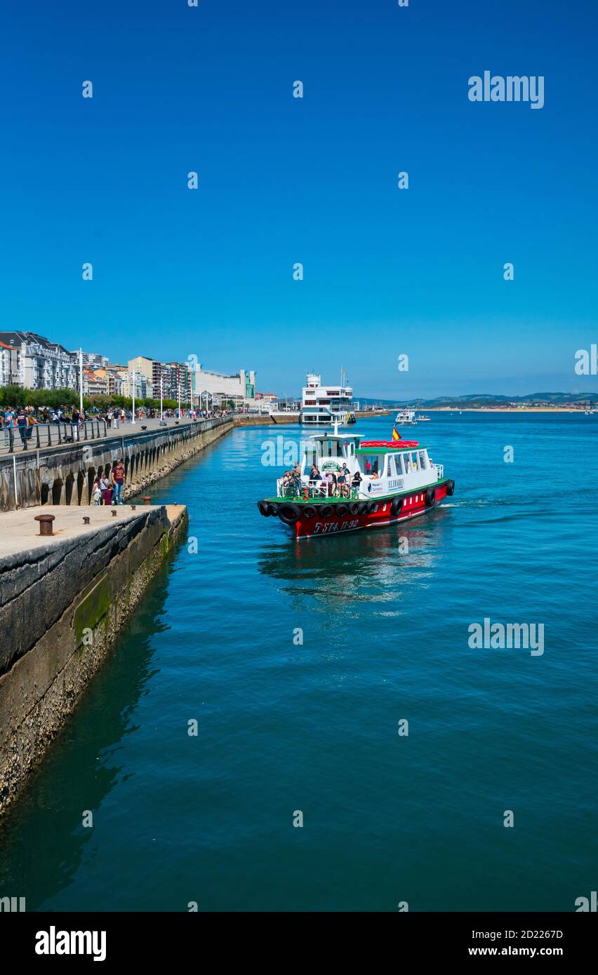 Boat tour, Santander Bay, Santander, Cantabria, Spain, Europe Stock ...
