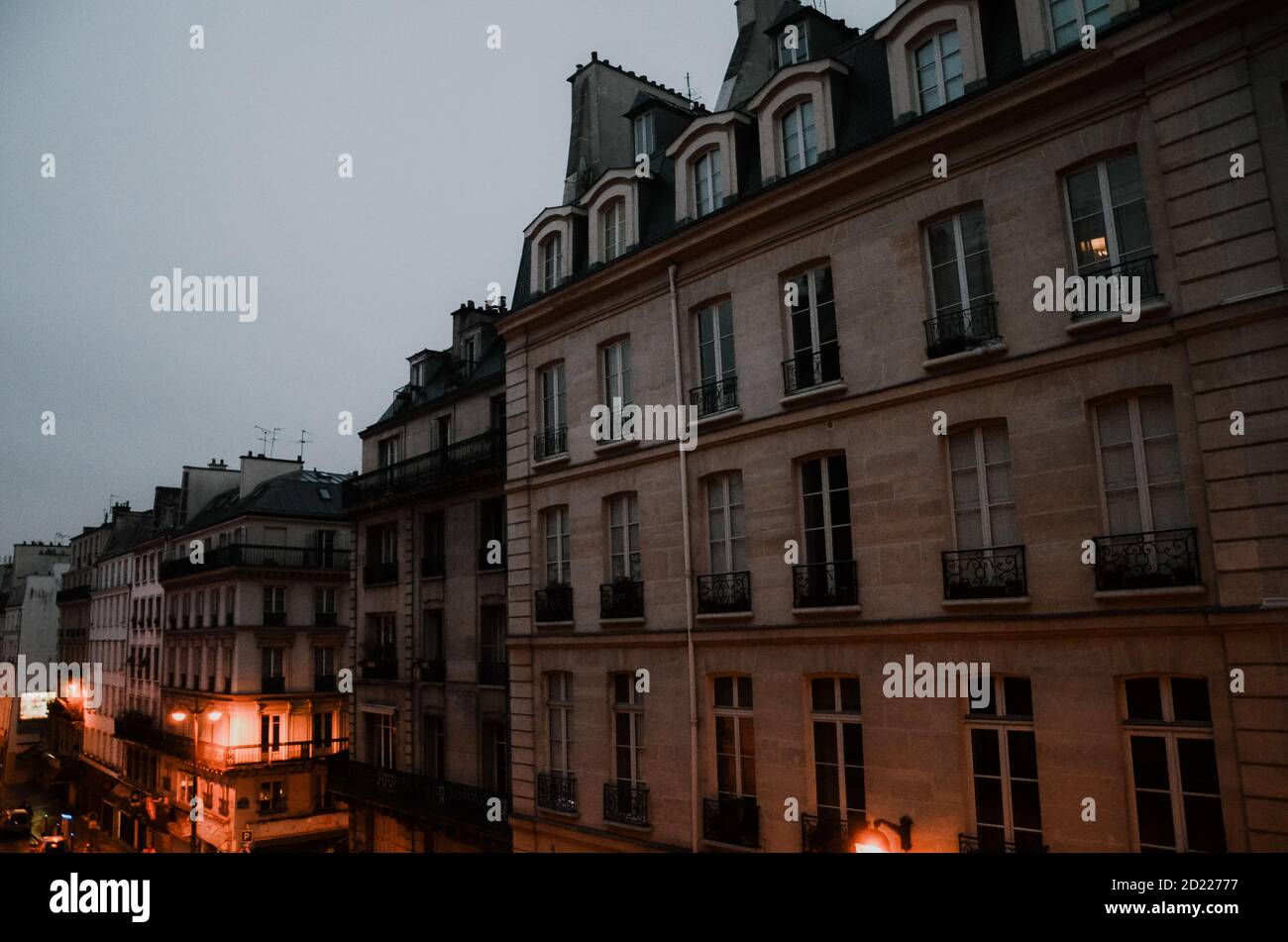 Beautiful view of the buildings of Paris during the night Stock Photo ...