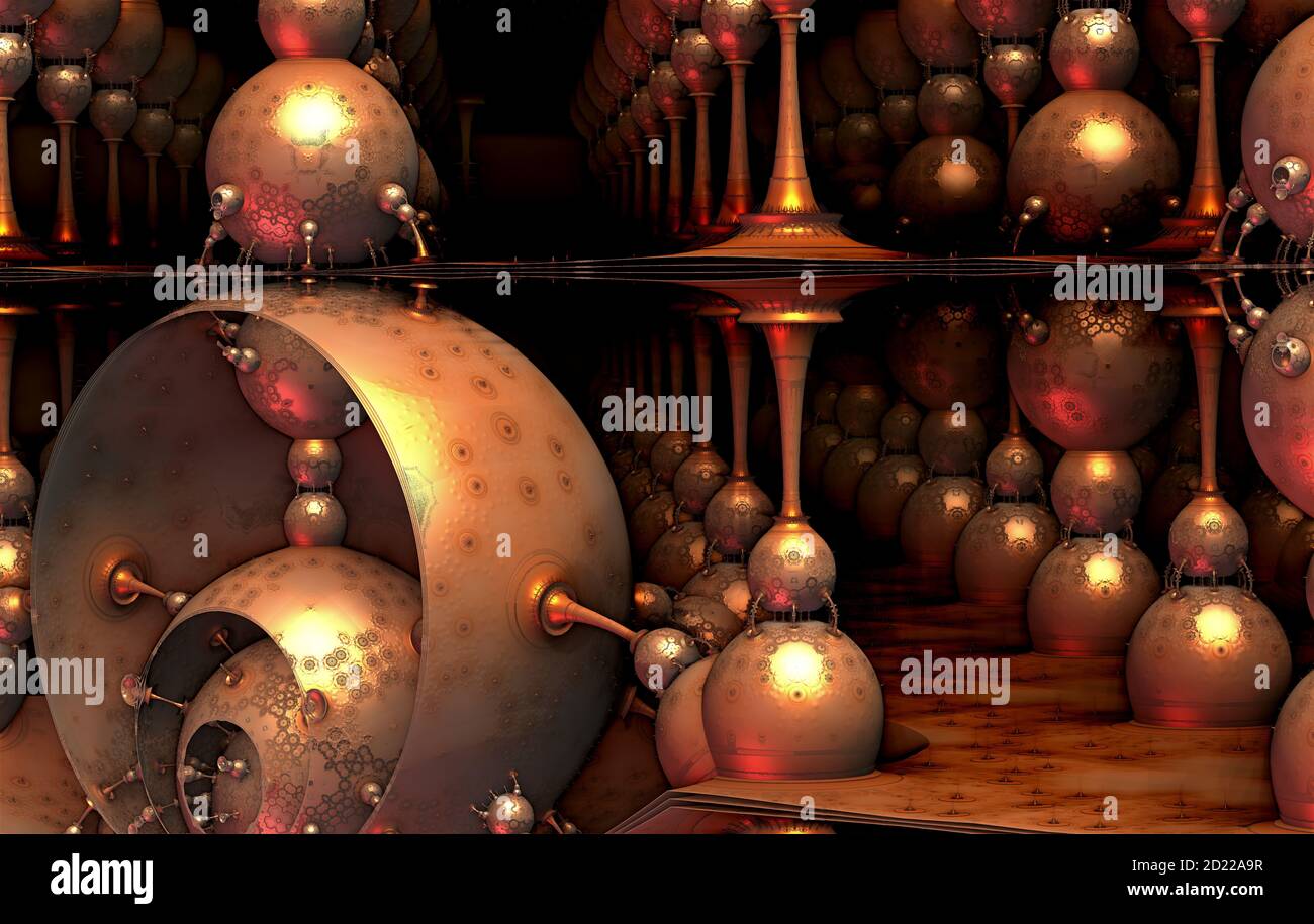 Abstract background 3D, fantastic structures and shapes, fictional sci ...