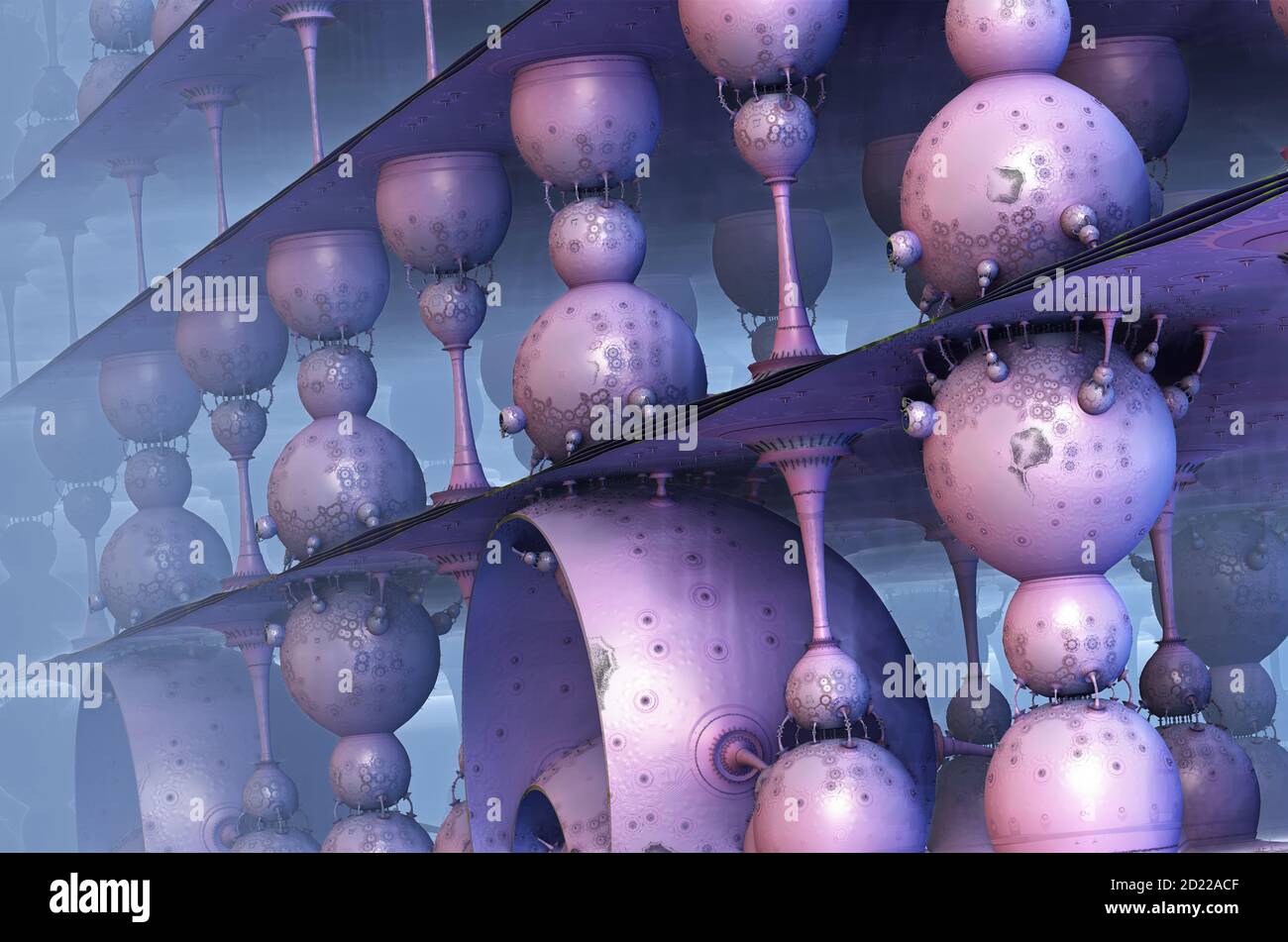 Abstract background 3D, fantastic structures and shapes, fictional sci ...