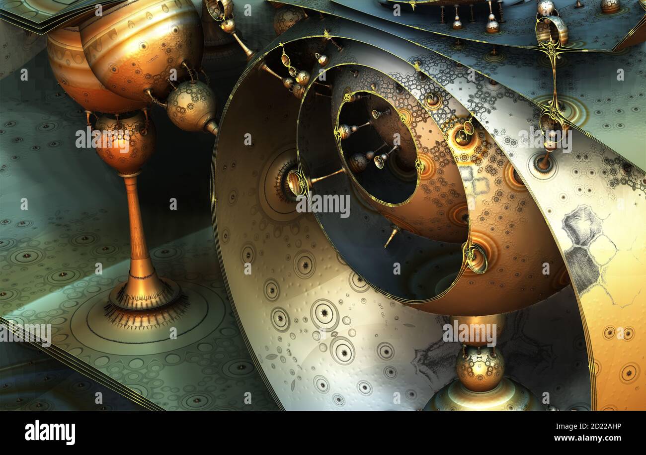 Abstract background, fantastic 3D structures, fictional sci fi ...