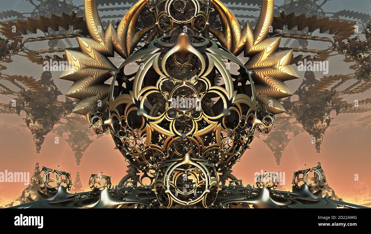 Abstract background, fantastic 3D structures, fictional sci fi ...