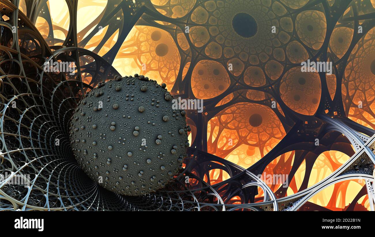 Abstract background 3D, fantastic structures and shapes, fictional sci ...