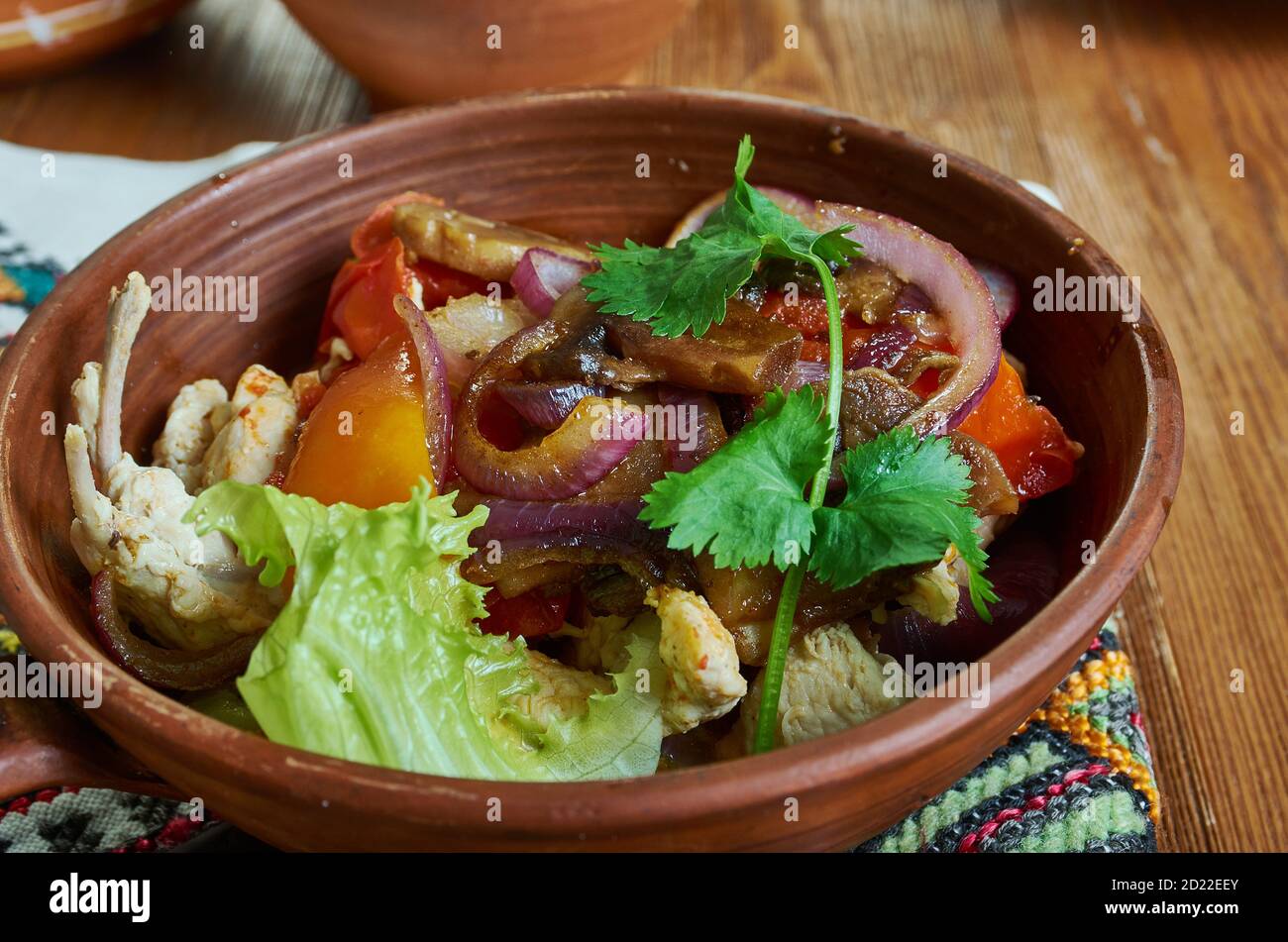 Bulgarian chicken casserole served Severniashki style Stock Photo - Alamy