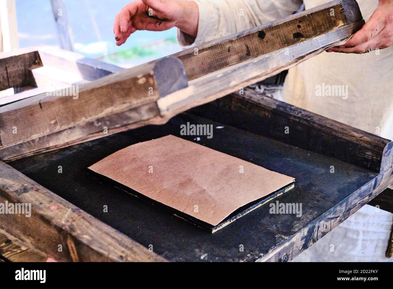 Printing book in a vintage way. Wooden retro typography mechanism for ...