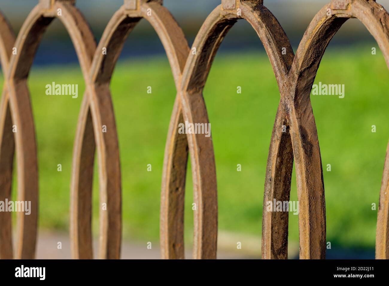 beautiful wrought iron lattice in the park in autumn Stock Photo - Alamy