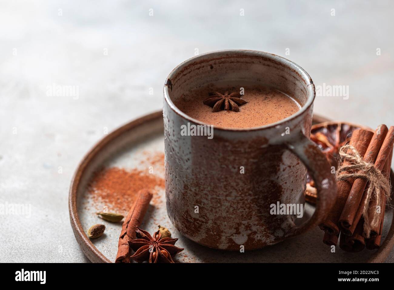 Traditional Indian masala tea with spices.Spiced tea with milk Stock ...