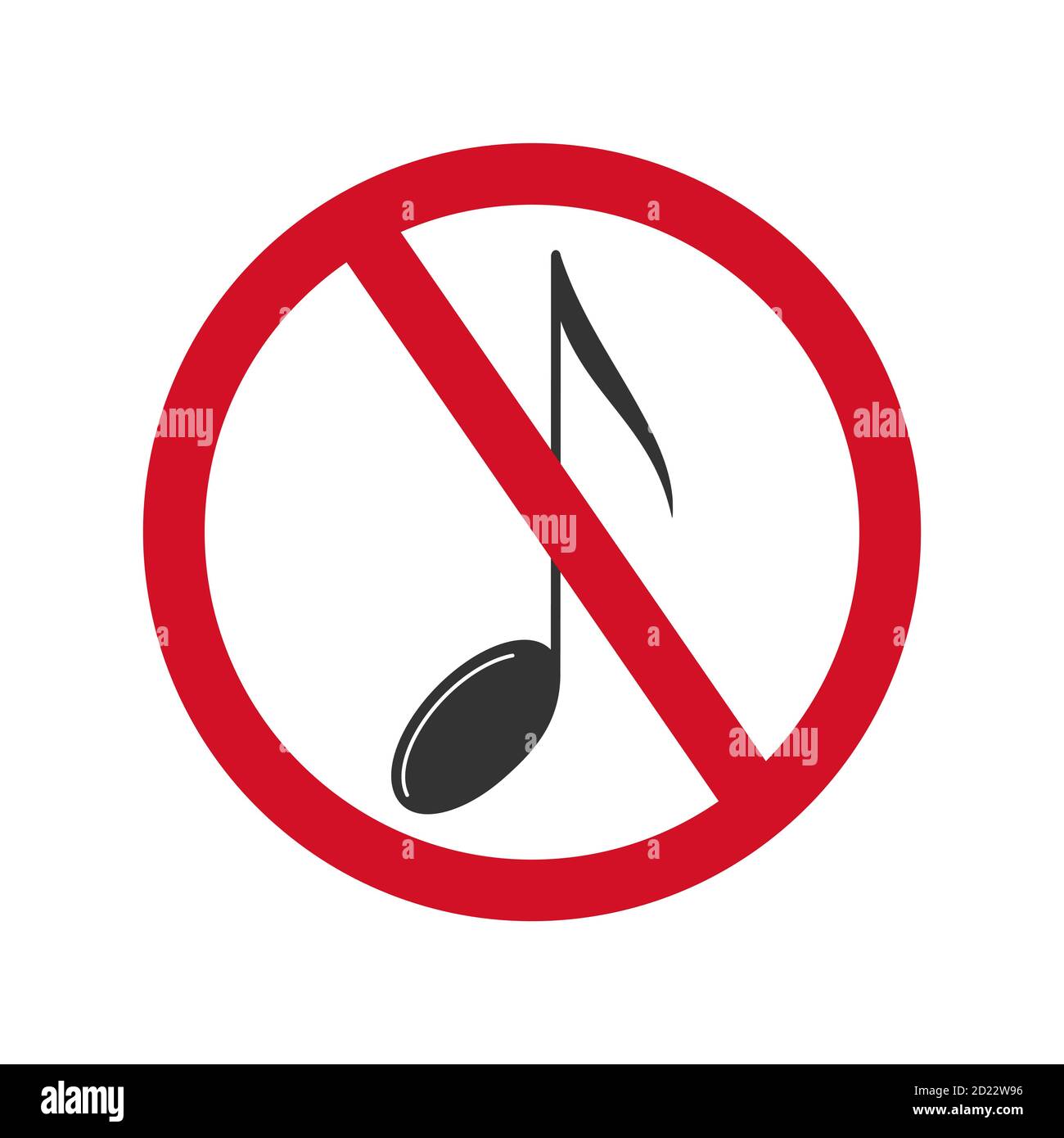 Icon of NO music sign. A musical note inside red circle Stock Vector ...