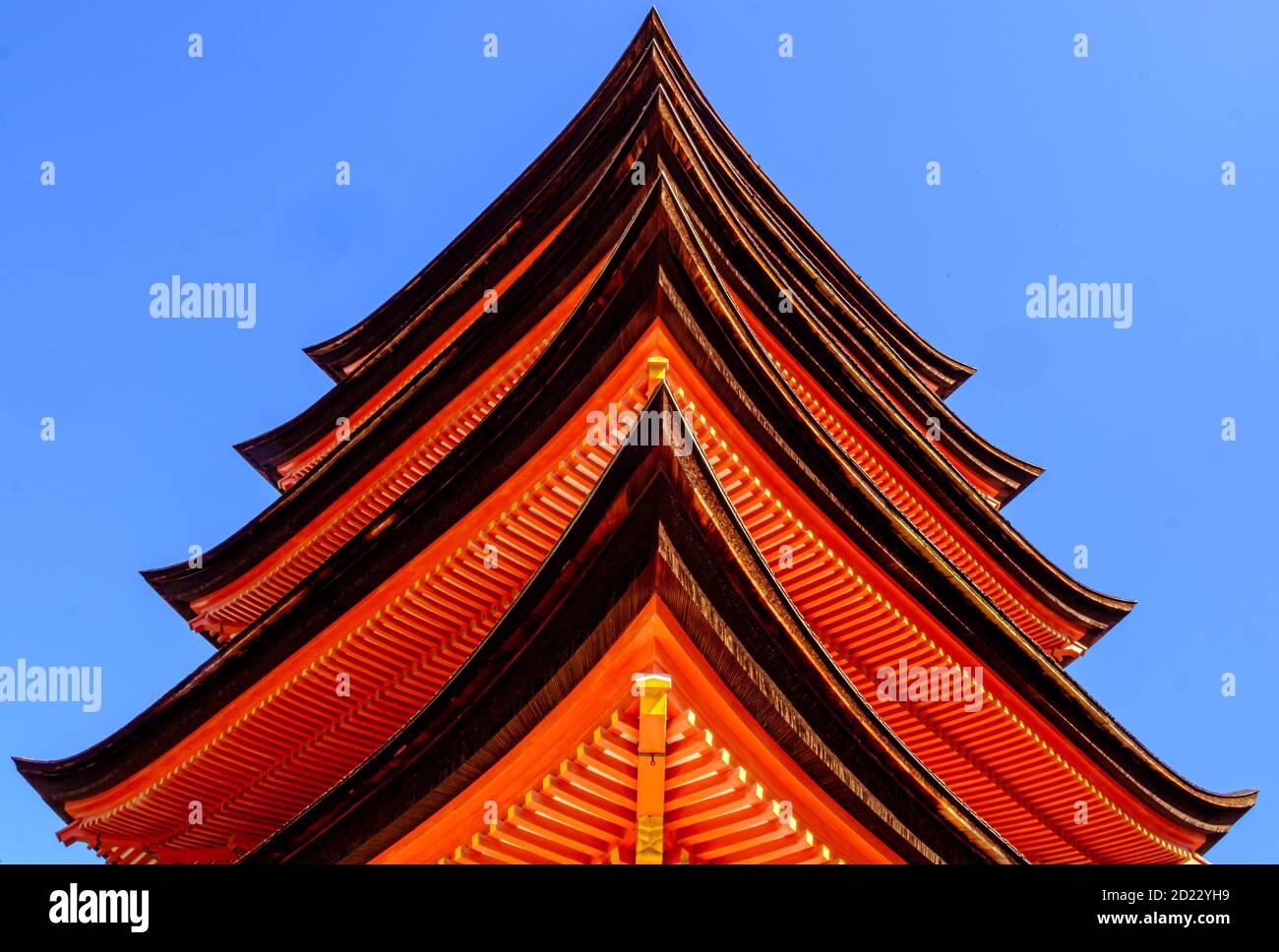 Low angle shot of a traditional shrine in Japan Stock Photo - Alamy
