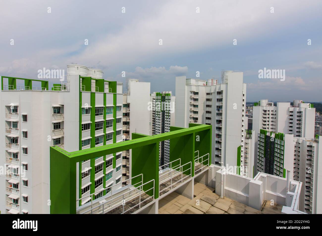 High rise urban housing residential estates built by the HDB government ...