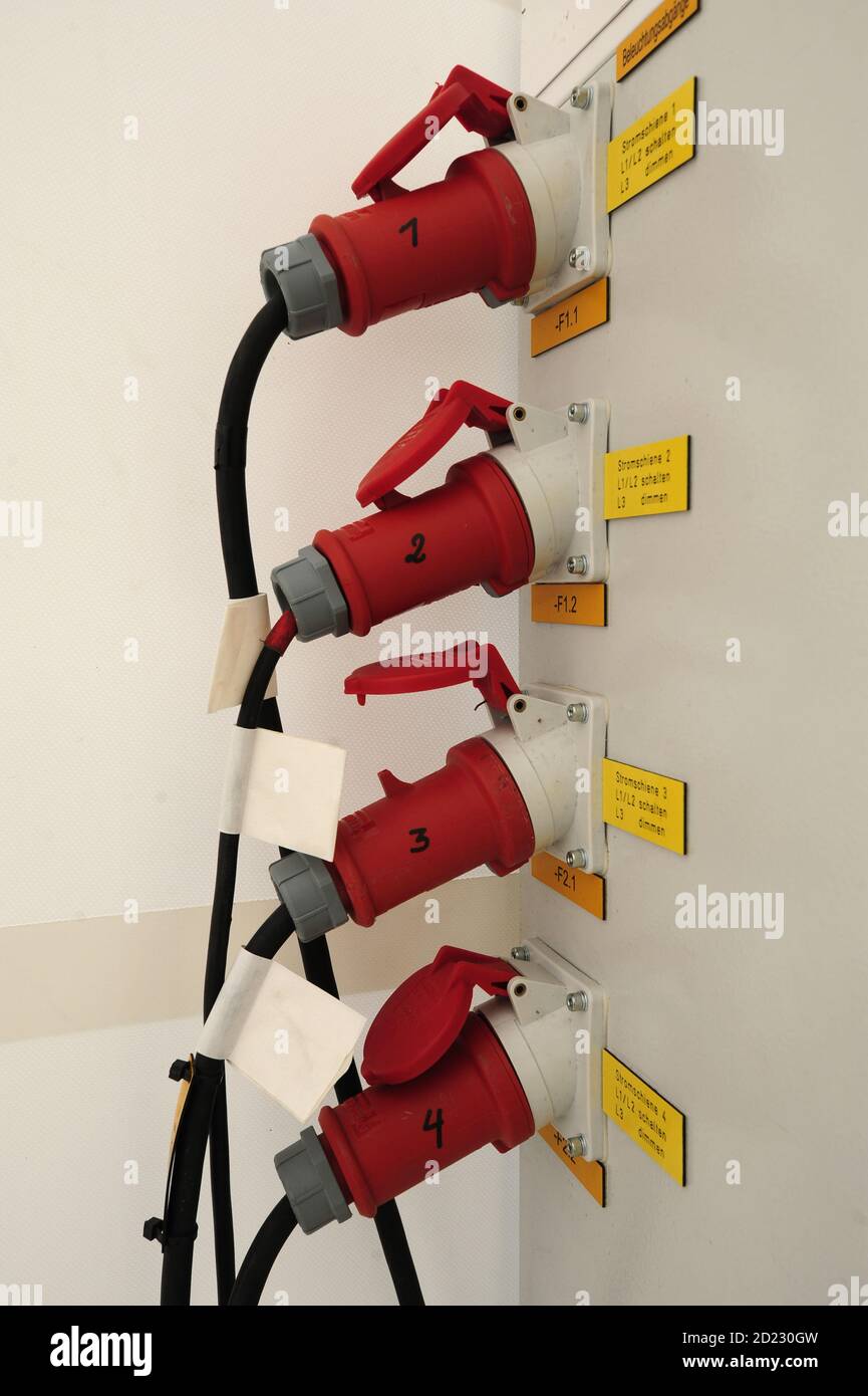 heavy current power plug and cable for distributing large currents ...