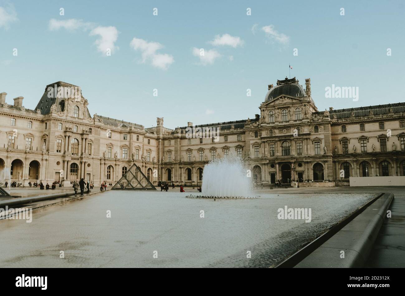 PARIS, FRANCE - Sep 04, 2020: Beautiful landscape shot of the Louvre ...