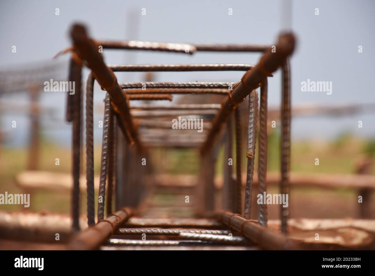 Railway-like prefabricated steel reinforcement cages from inside ...