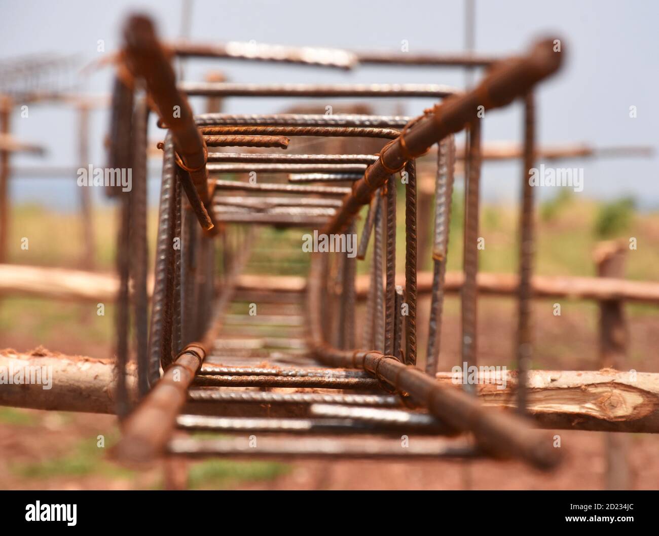 Railway-like prefabricated steel reinforcement cages from inside ...