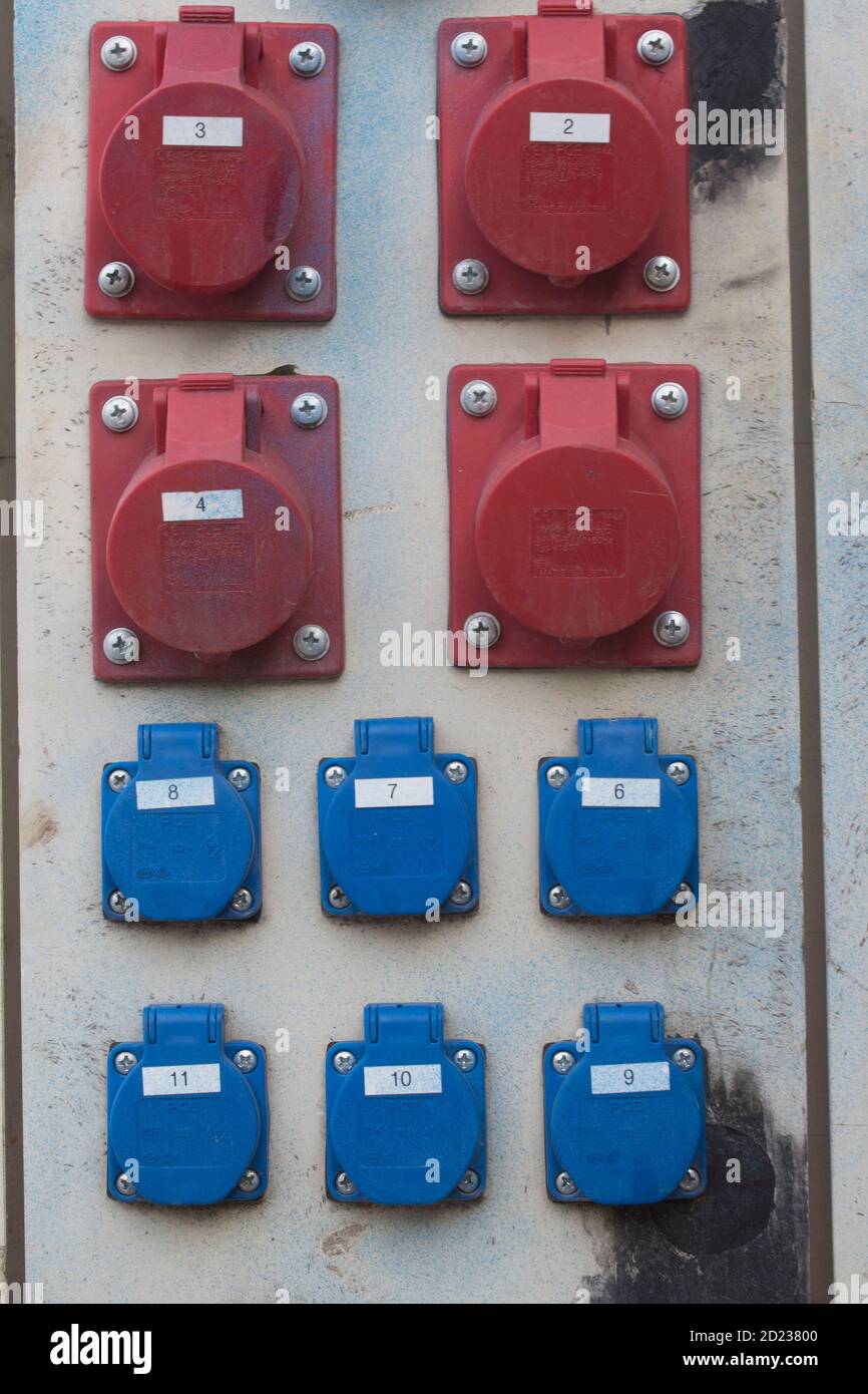 an electrical current distributor with multiple outlets for power ...