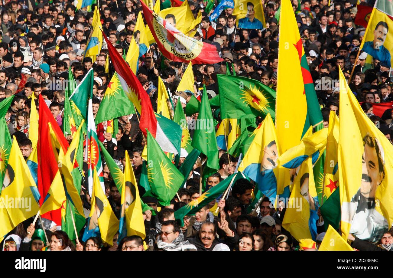 Kurdish flags and portraits hi-res stock photography and images - Alamy