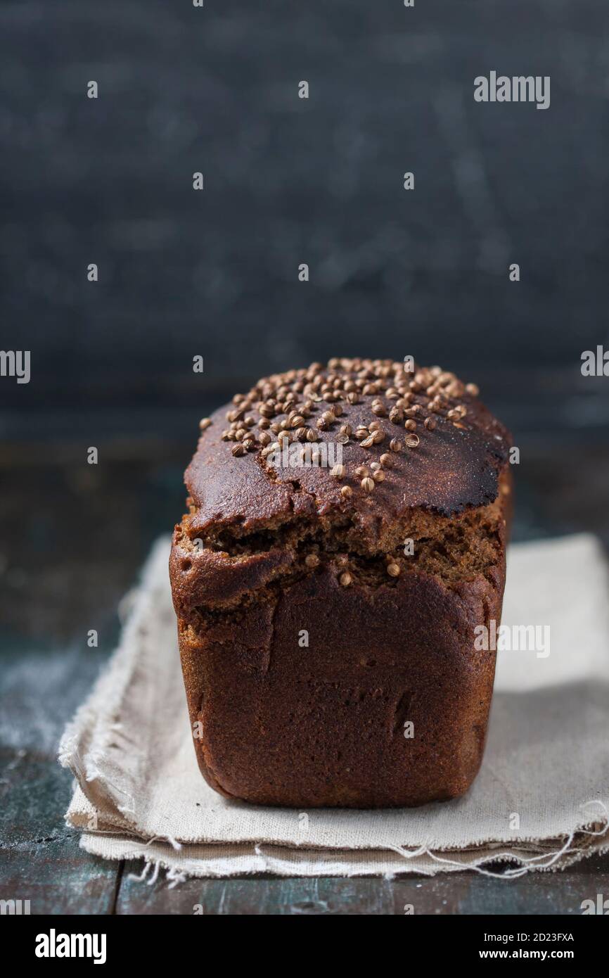 Traditional Russian rye Borodino bread. style rustic Stock Photo - Alamy