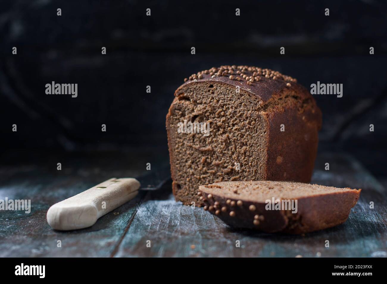 Traditional Russian rye Borodino bread. style rustic Stock Photo - Alamy
