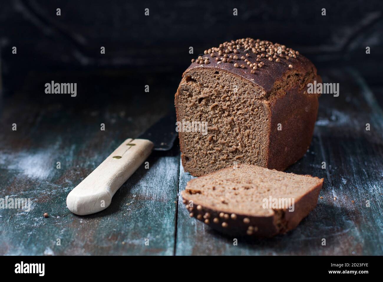 Traditional Russian rye Borodino bread. style rustic Stock Photo - Alamy