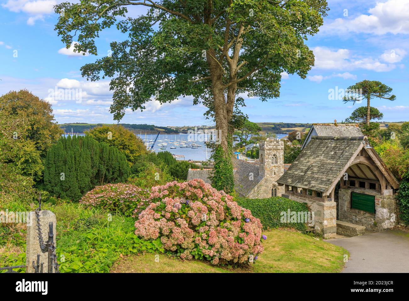 Entrance to St Mylor, Mylor Church; photographed from the public road ...