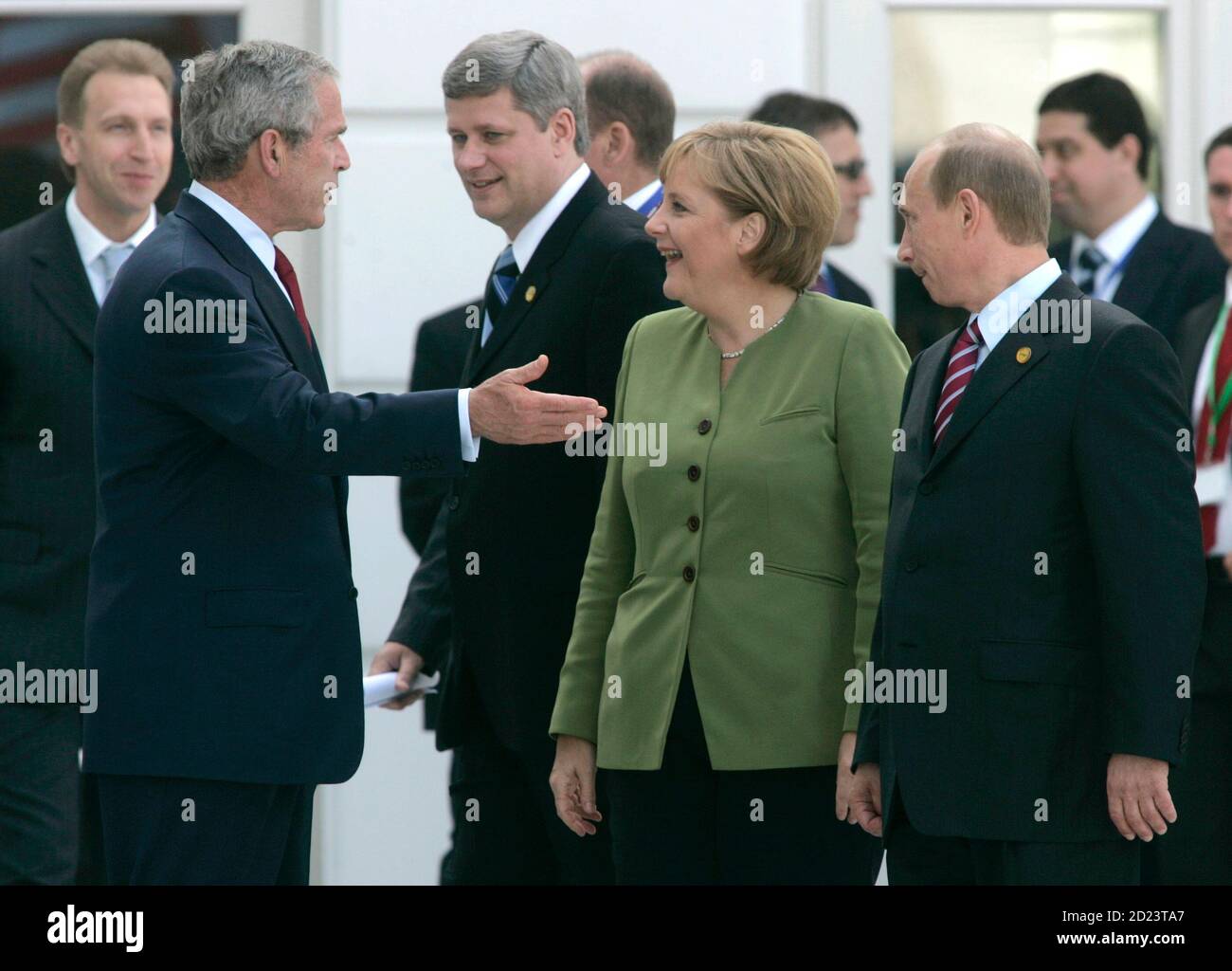 Vladimir angela putin merkel george bush hi-res stock photography and ...