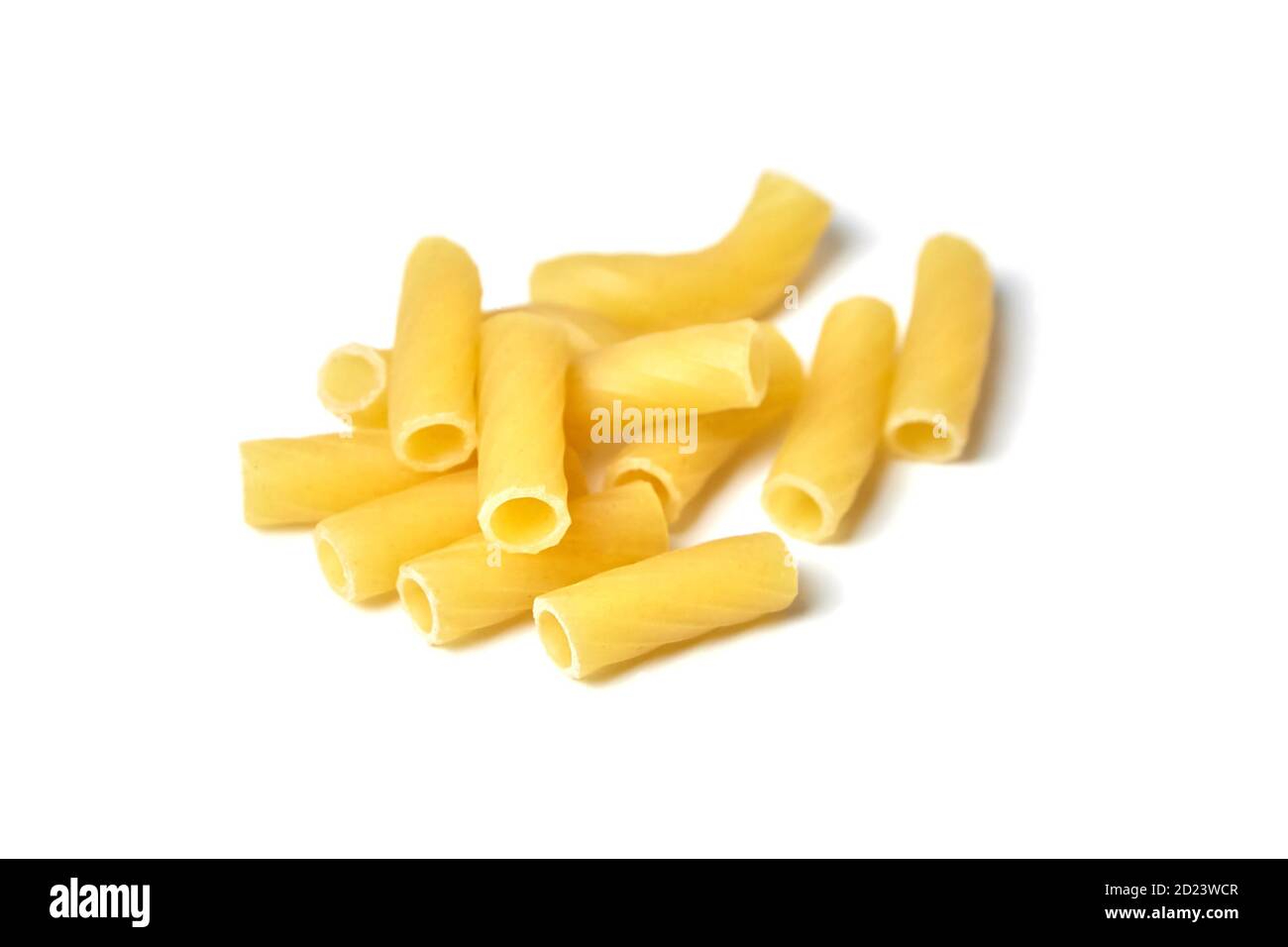 Tortiglioni italian pasta isolated on white background. Short pasta ...