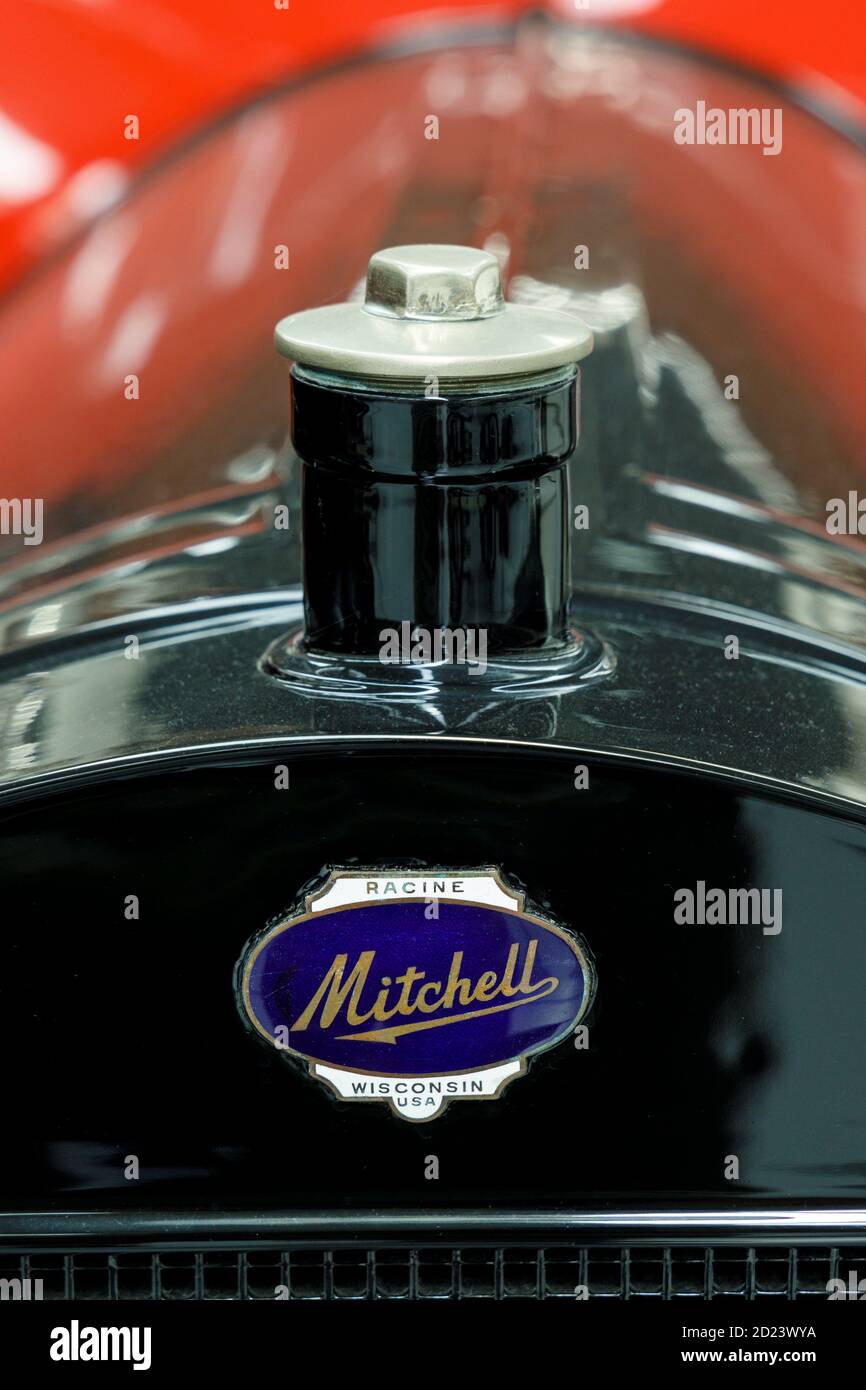 Radiator filler and Mitchell logo badge on the 1914 Mitchell "Little ...