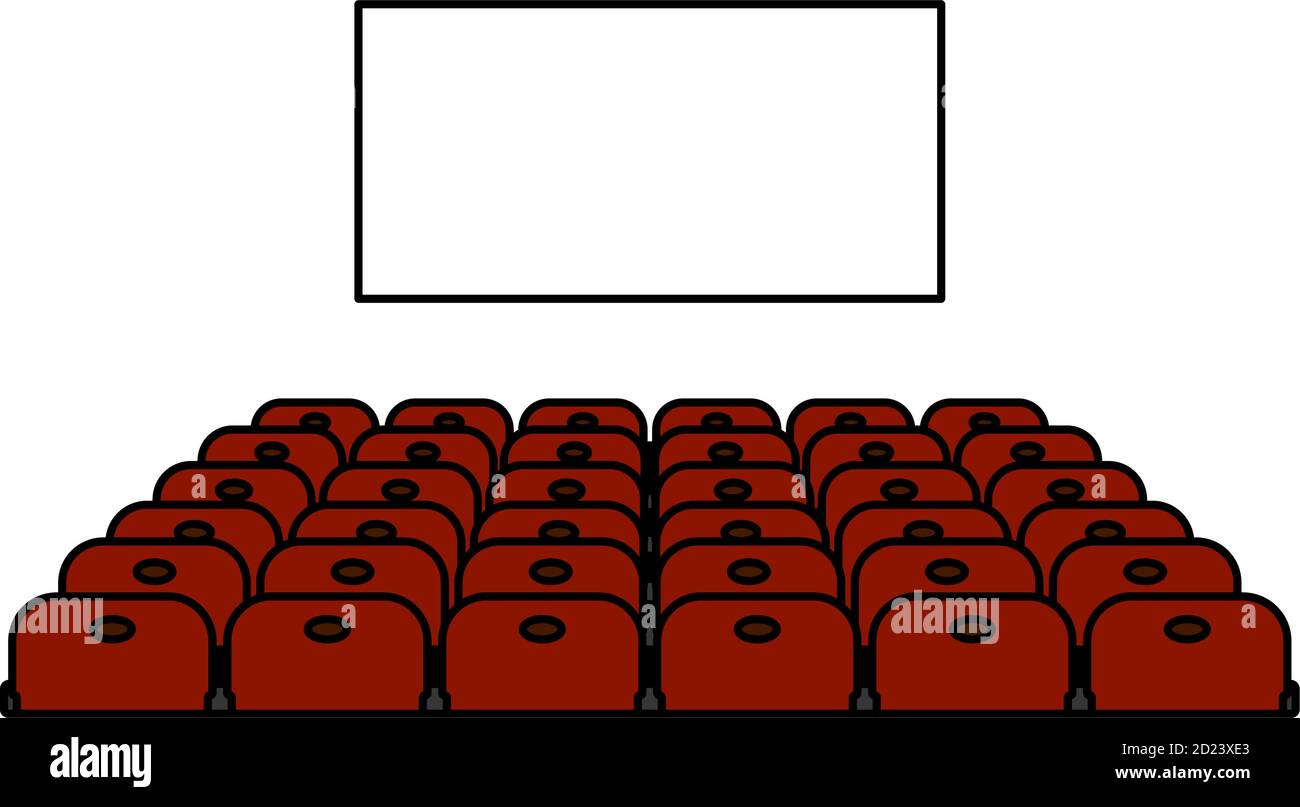 Cinema Auditorium Icon. Editable Outline With Color Fill Design. Vector ...