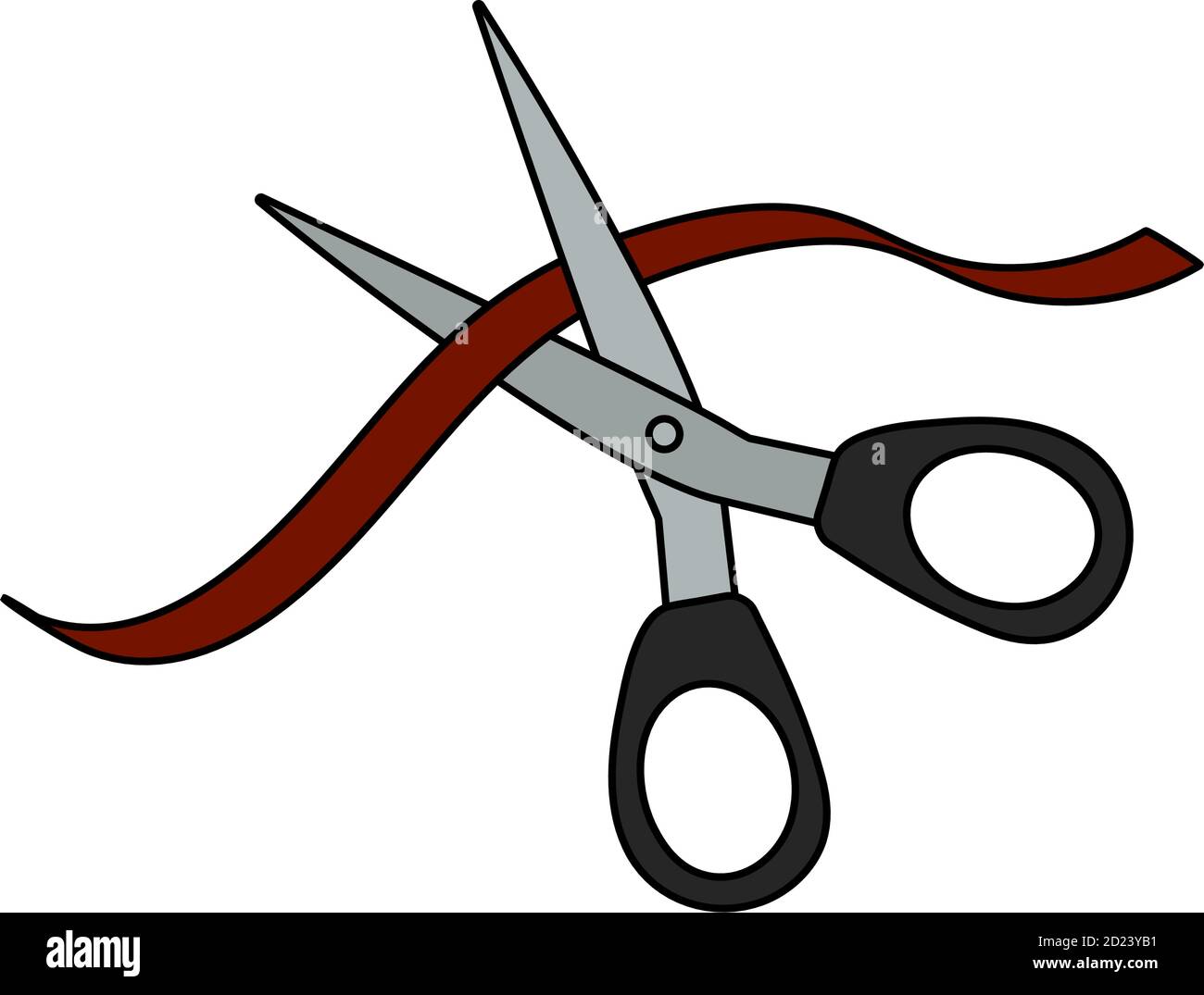 Ceremony Ribbon Cut Icon. Editable Outline With Color Fill Design ...