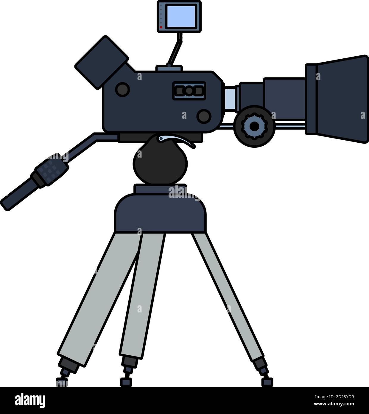 Movie Camera Icon. Editable Outline With Color Fill Design. Vector ...
