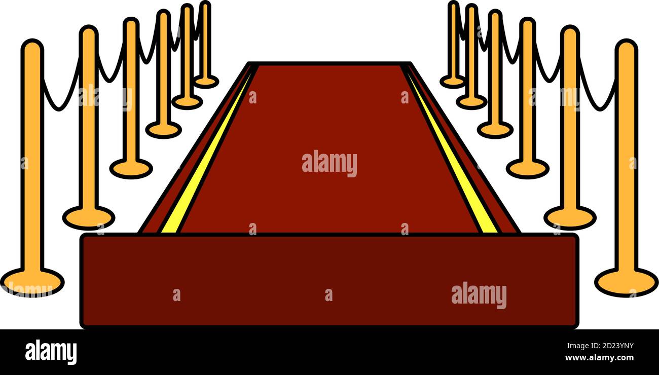 Red Carpet Icon. Editable Outline With Color Fill Design. Vector ...