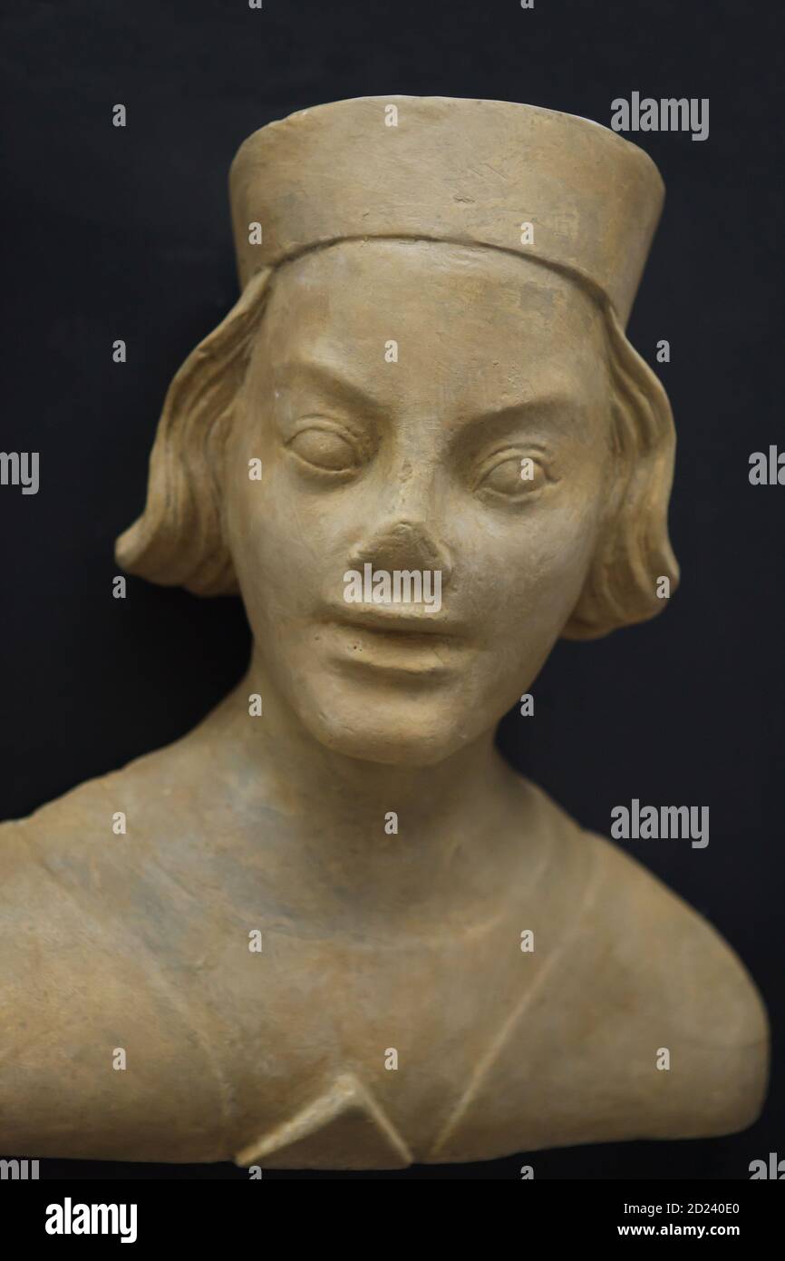 King Wenceslaus IV of Bohemia. Plaster cast of the Gothic bust by ...