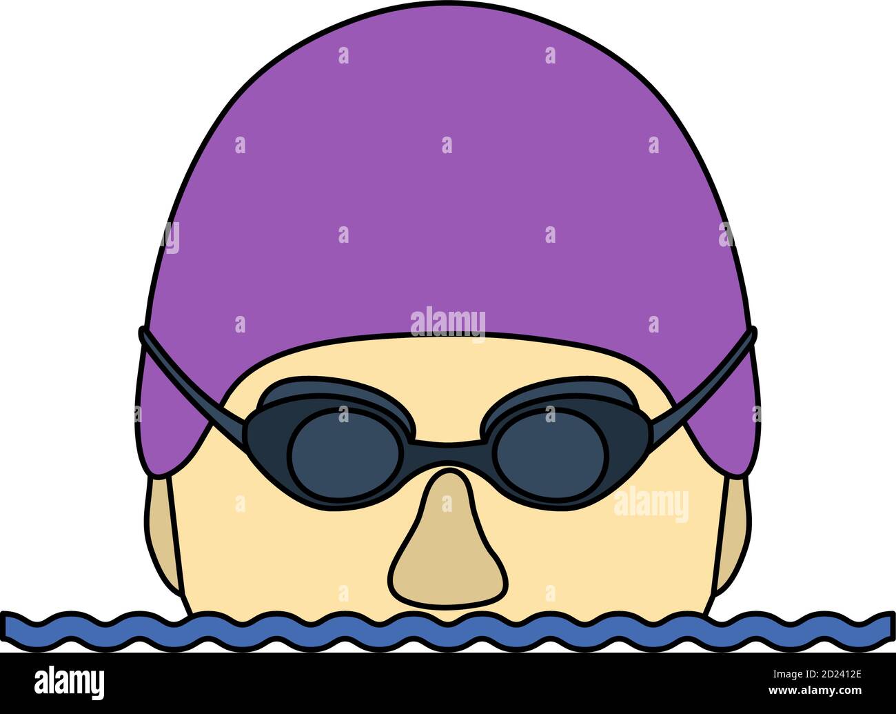 Icon Of Swimming Man. Editable Outline With Color Fill Design. Vector ...