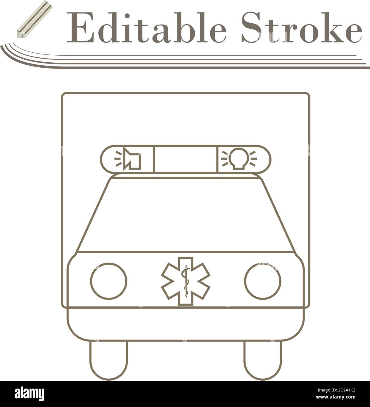 Ambulance Car Icon. Editable Stroke Simple Design. Vector Illustration ...