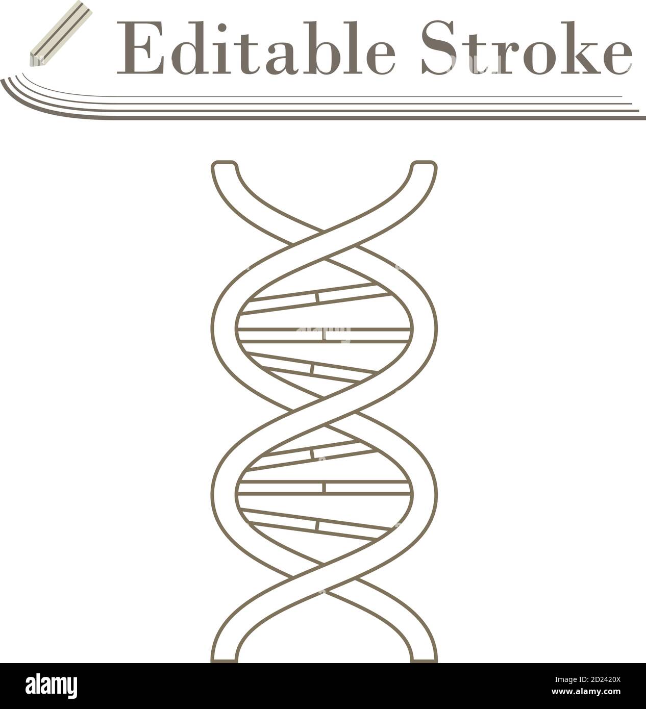 DNA Icon. Editable Stroke Simple Design. Vector Illustration Stock ...