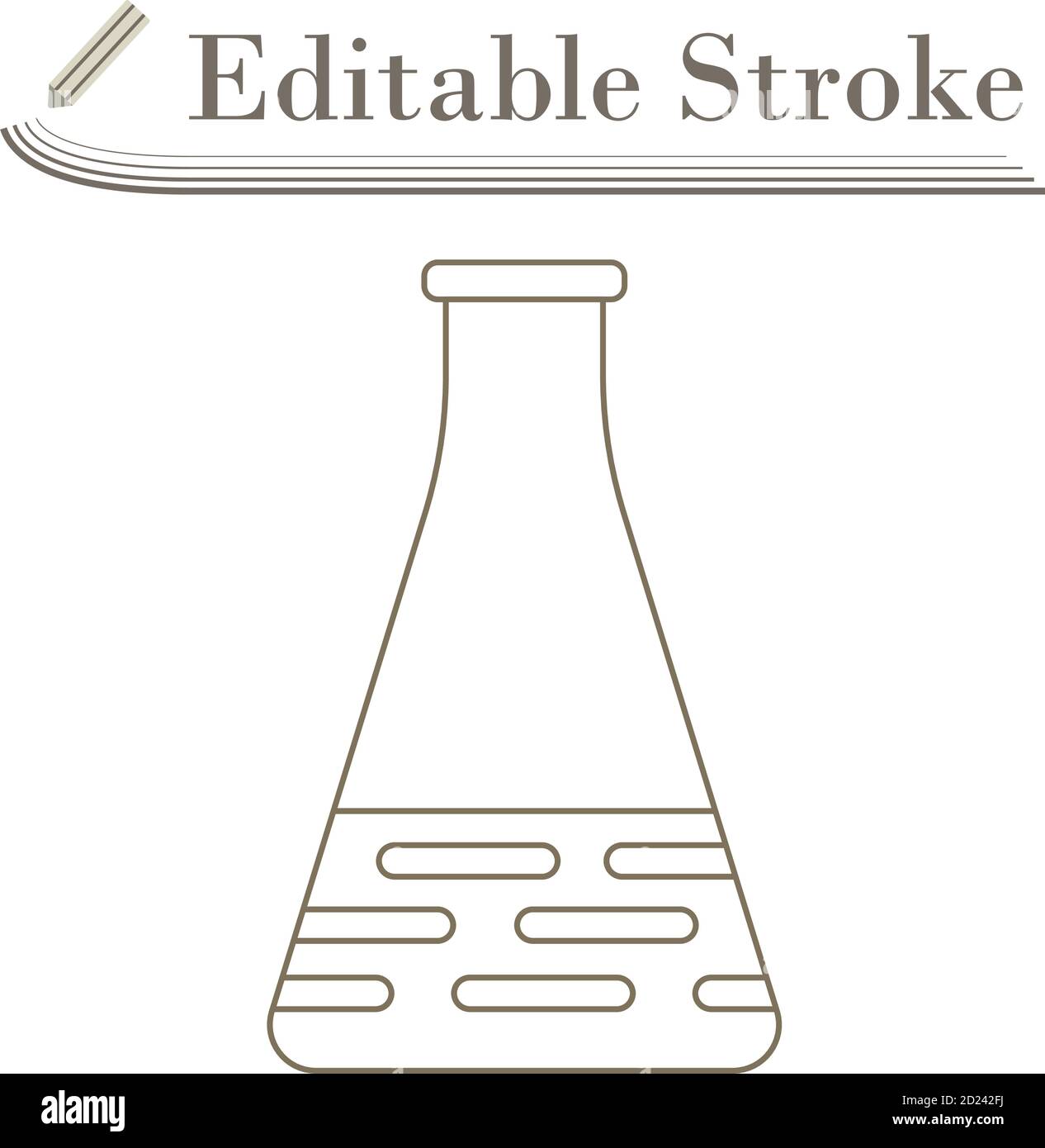 Medical Flask Icon. Editable Stroke Simple Design. Vector Illustration ...