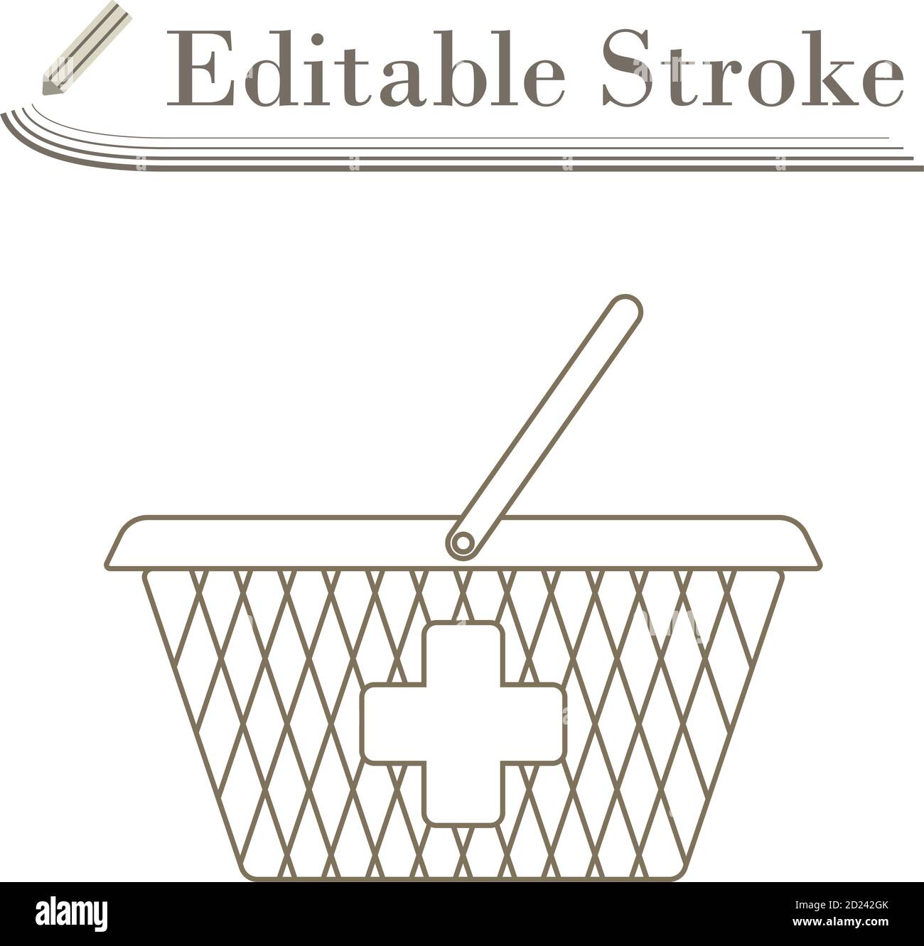 Pharmacy Shopping Cart Icon. Editable Stroke Simple Design. Vector ...