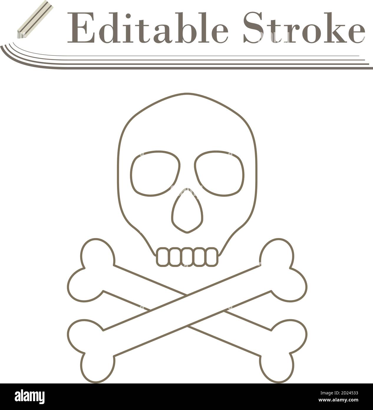 Poison Sign Icon. Editable Stroke Simple Design. Vector Illustration ...