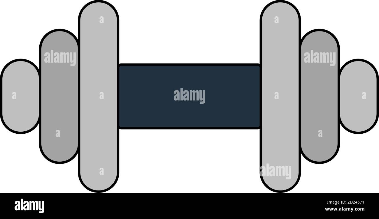 Icon Of Dumbbell. Editable Outline With Color Fill Design. Vector ...