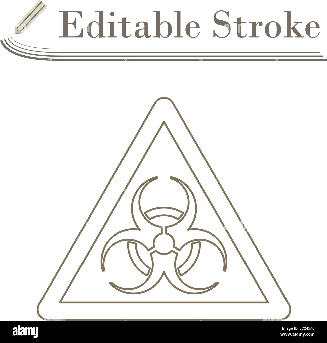 Biohazard Icon. Editable Stroke Simple Design. Vector Illustration ...