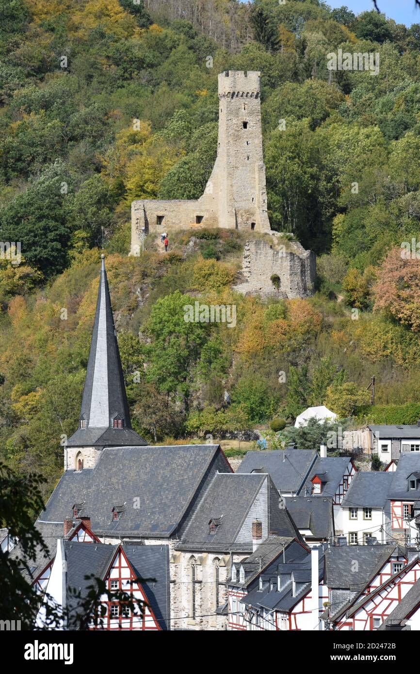 castle ruins above Monreal Stock Photo - Alamy